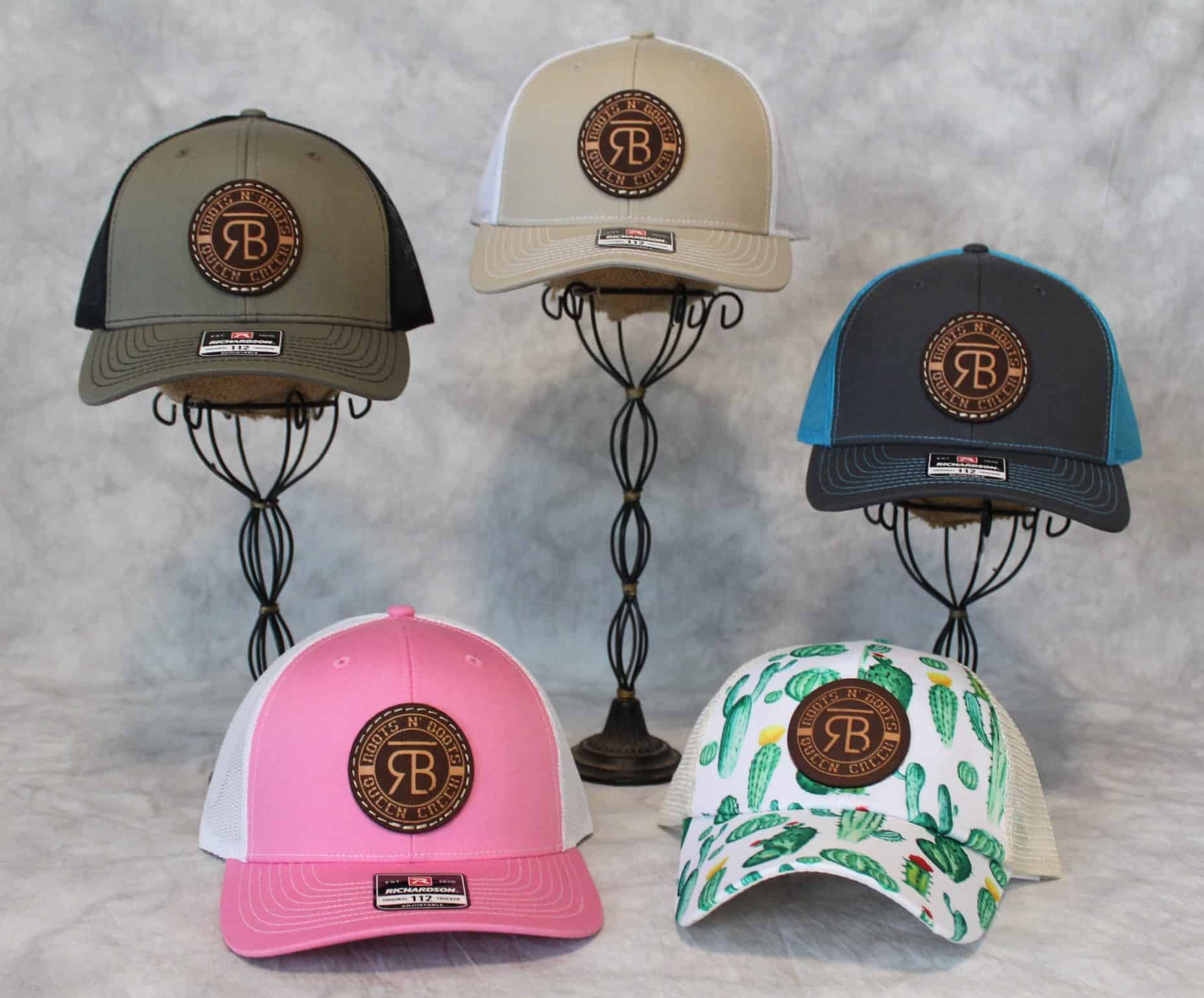 Leather Patch Hats - Dark patch - Roots N Boots Queen Creek